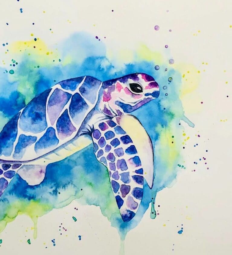 Guided Painting: Purtle (watercolor) - PaintEvents.ch